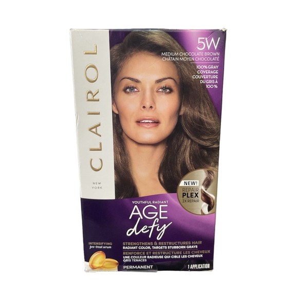 clairol | Hair | Clairol Age Defy 5w Medium Chocolate Brown Radiant Repair Plex Hair Dye Box ...